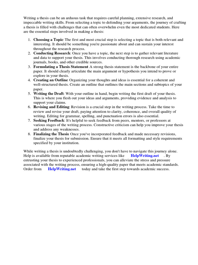 Steps of Making Thesis | PDF | Thesis | Theory