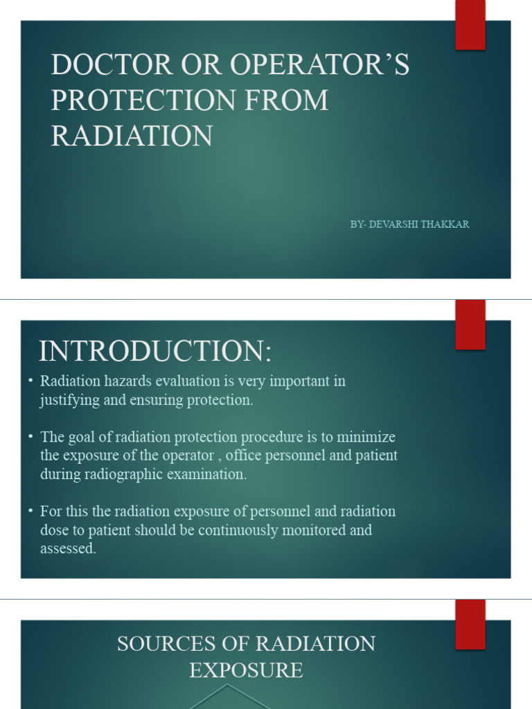 Doctor or Operator's Protection From Radiation | PDF | Technology ...