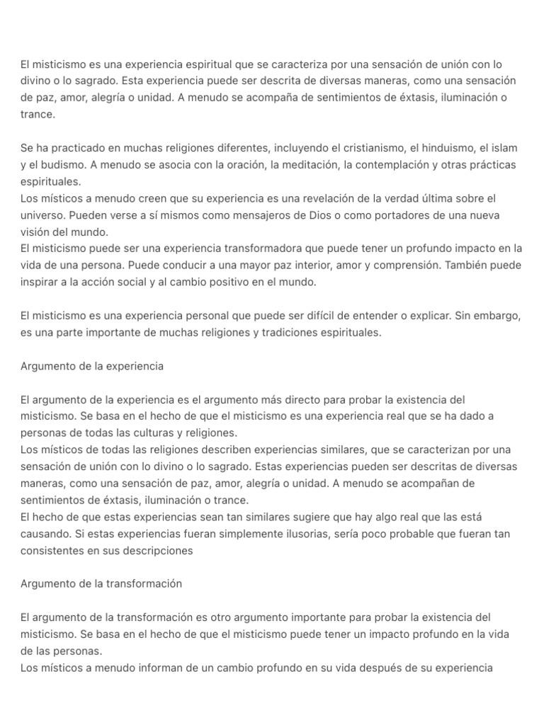 El Misticismo Es Una Experiencia Espiritual Que Se Caracteriza Por ...