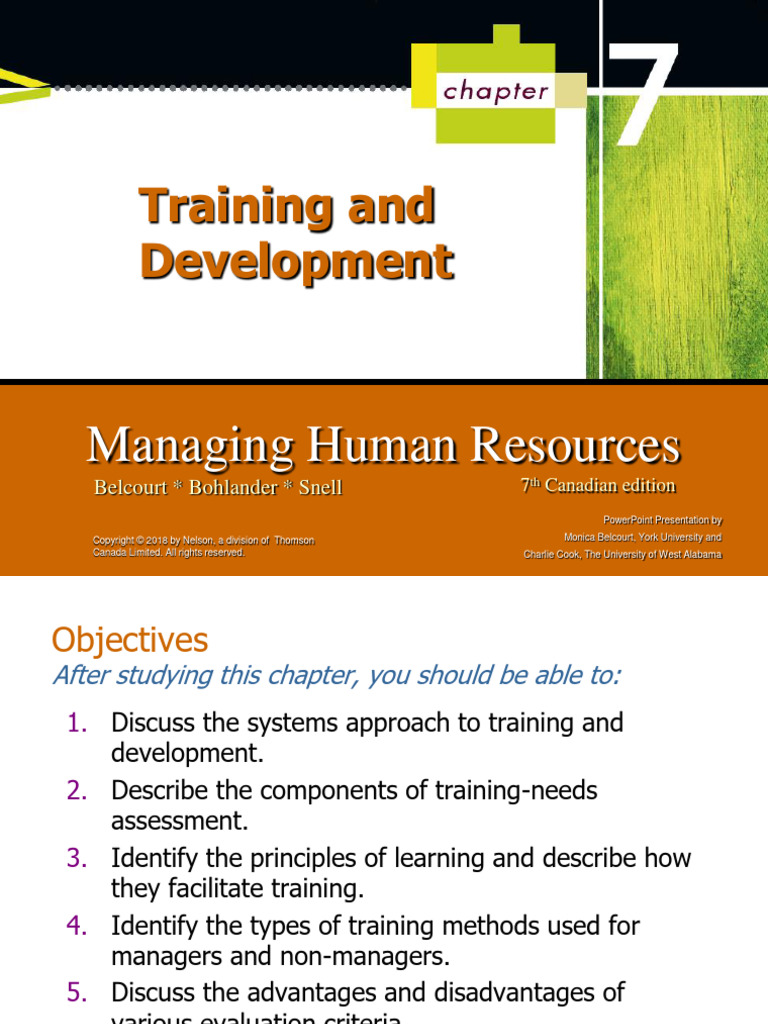 Chapter 7-Training and Development | PDF | Educational Technology ...