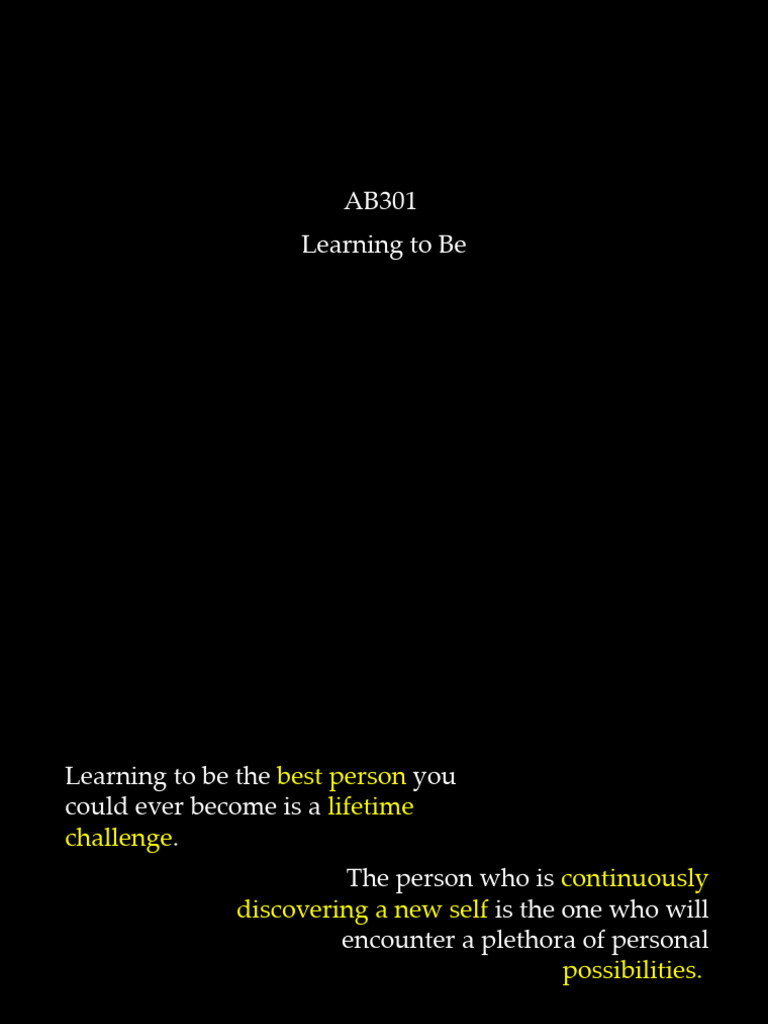 AB301.Lecture - Learning To Be | PDF | Love | Wisdom