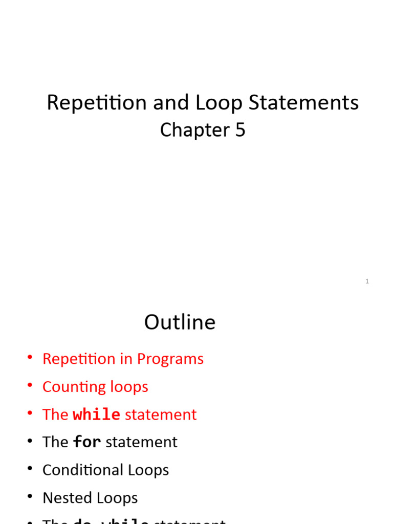 Chapter5 Repetition LoopStatements | PDF | Control Flow | Computer Science