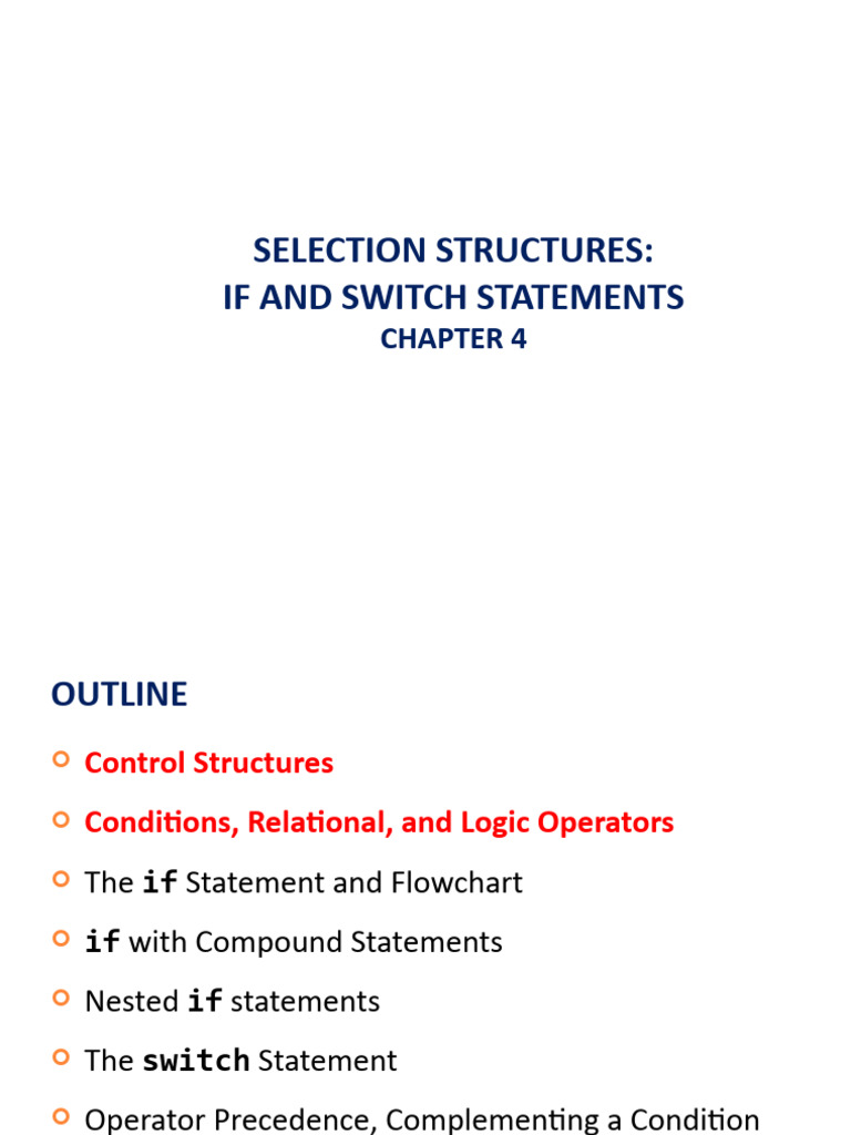 Chapter4 SelectionStructures | PDF | Control Flow | Software Development