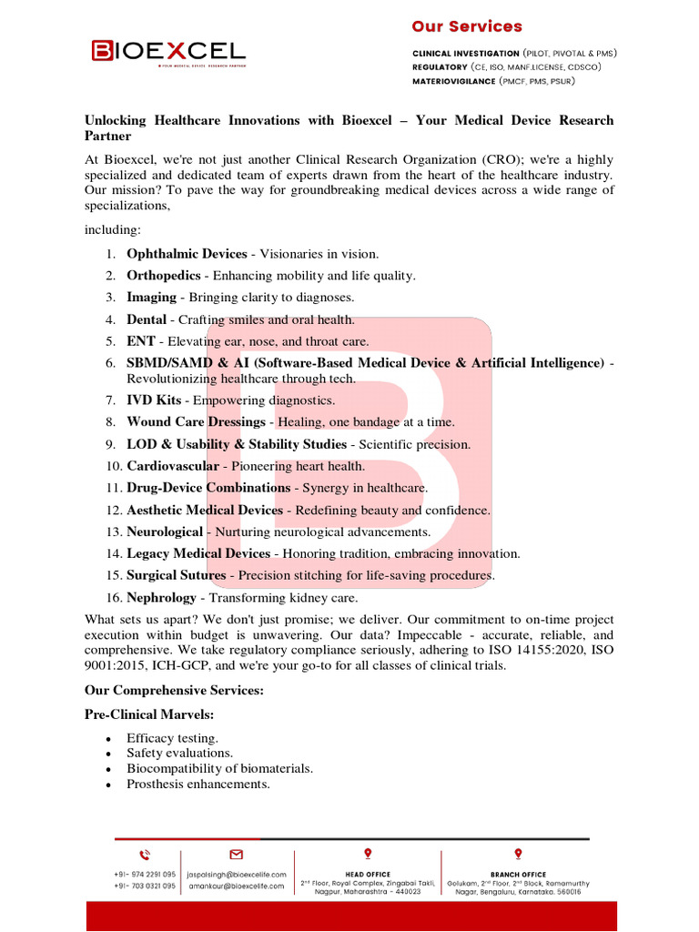 Bioexcel CRO Services | PDF | Business