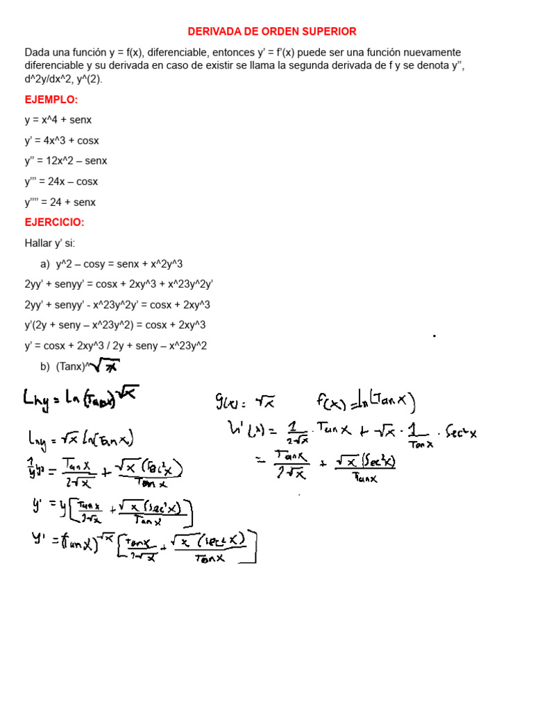 DERIVADAS | PDF | Derivado | Función (Matemáticas)
