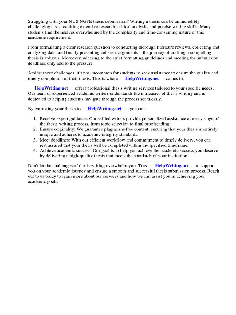 NUS Thesis Help for Grad Students | PDF | Thesis | Doctor Of Philosophy