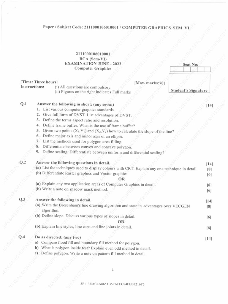 601 - Computer Graphics | PDF