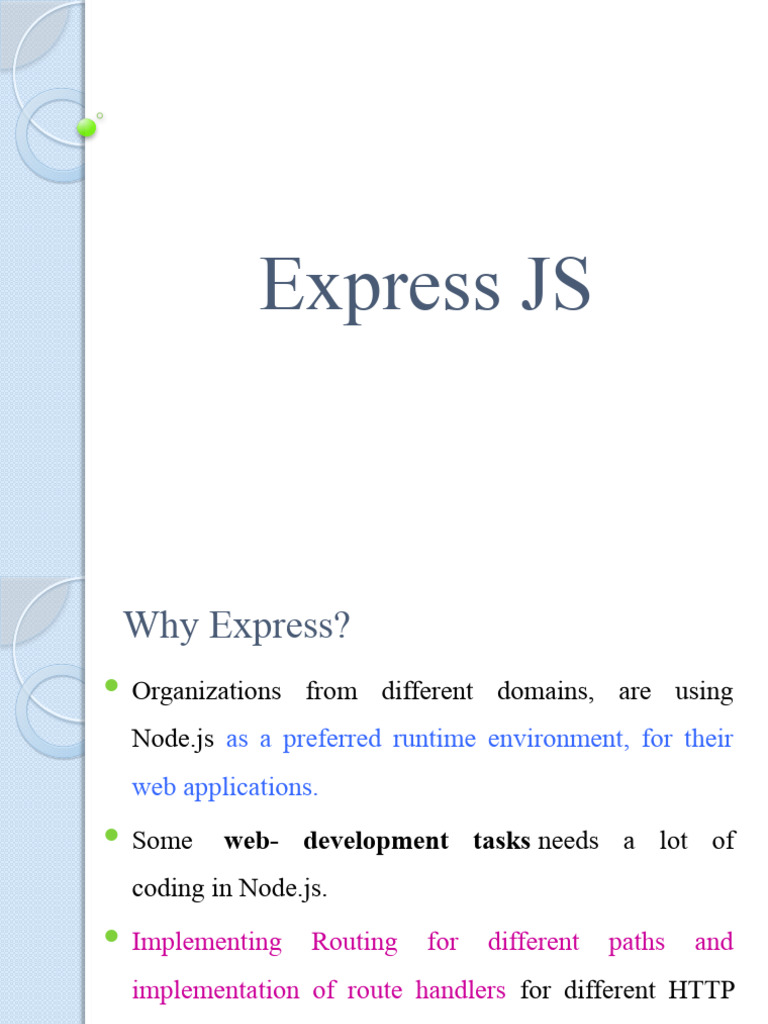 Express JS | PDF | Networking | Internet & Web