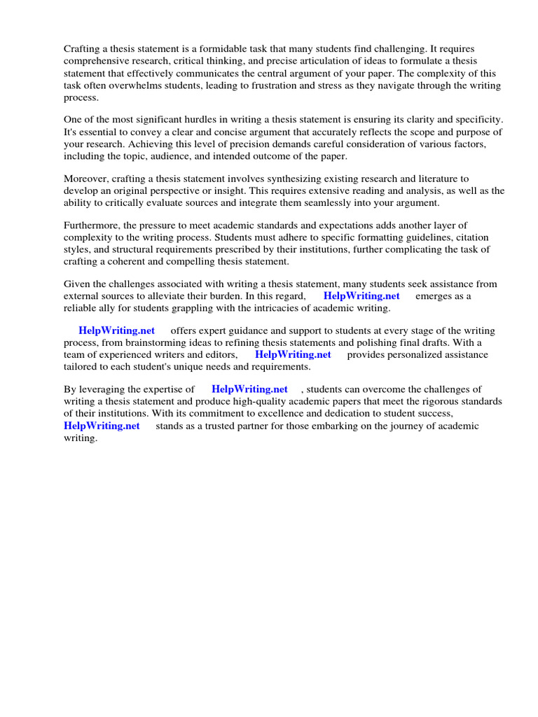 Thesis Statement Crafting Guide | PDF | Essays | Thesis