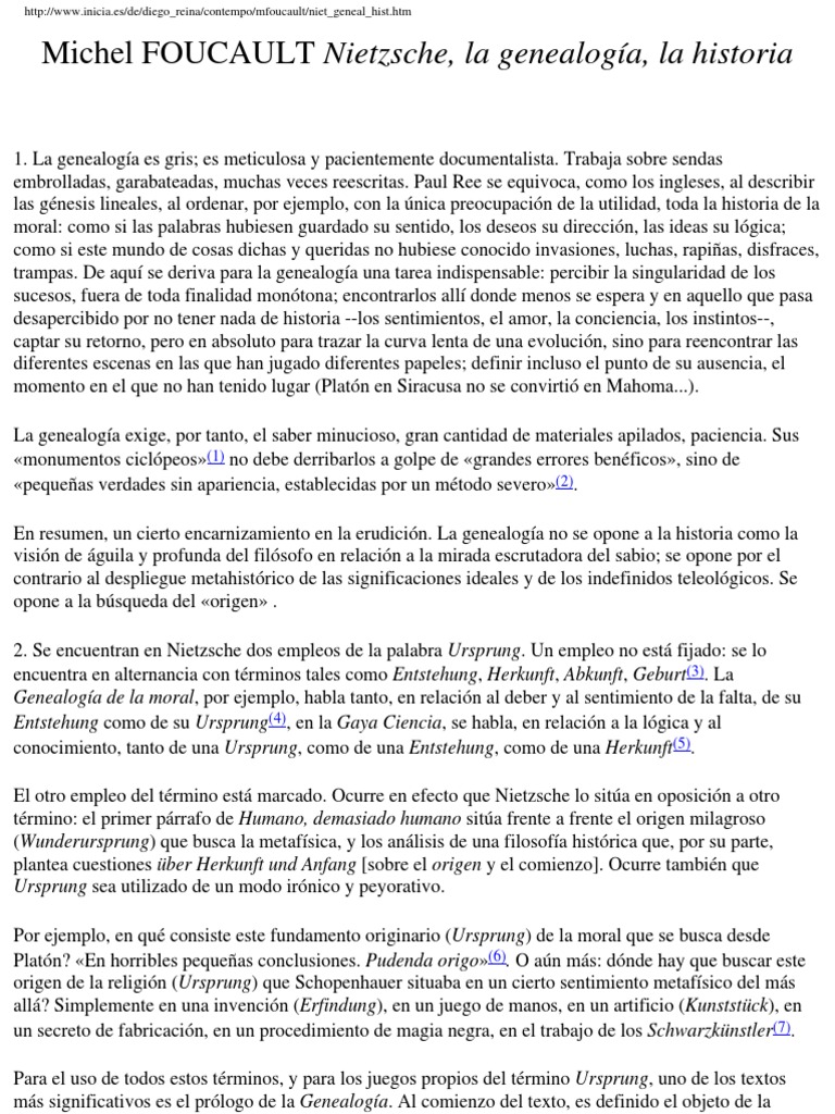 Michel Foucault - Nietzsche, La A La Historia | PDF | Friedrich ...