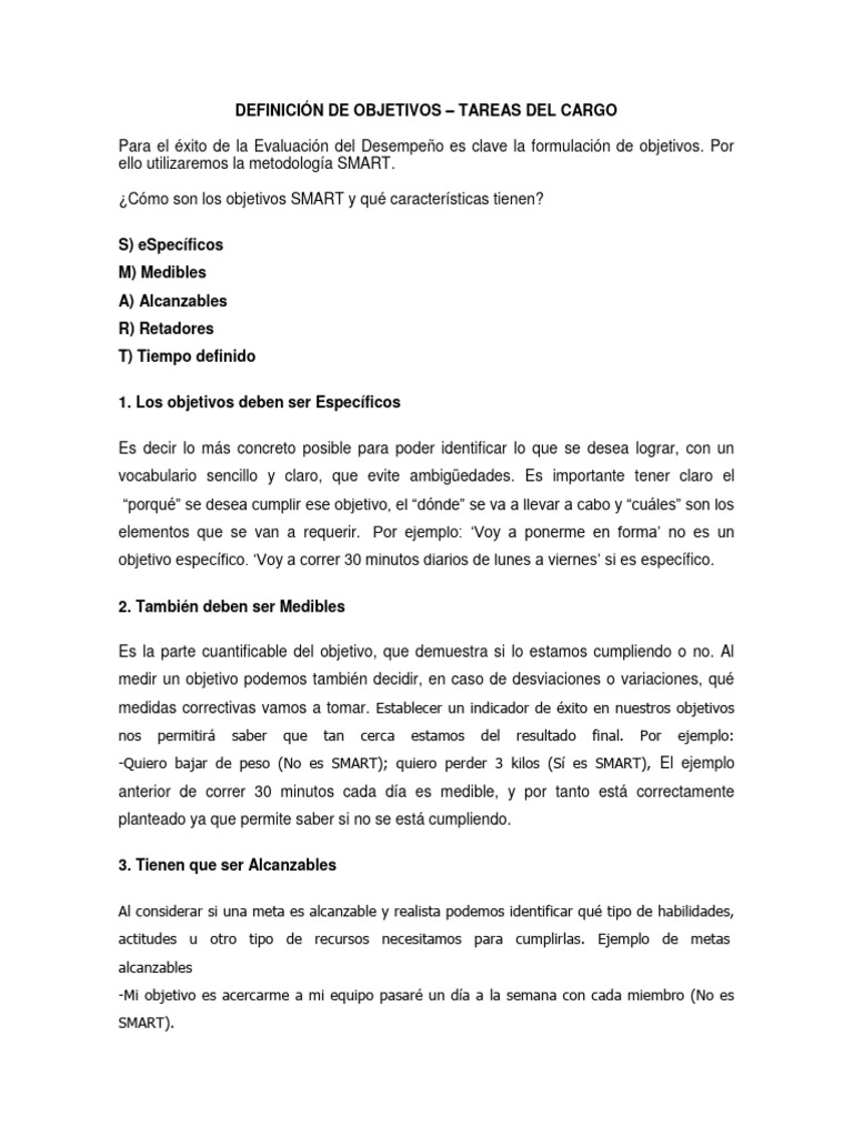 Definición de Objetivos | PDF | Crecimiento personal y profesional Definición de Objetivos | PDF | Crecimiento personal y profesional