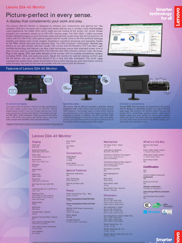 Monitor 32' Lenovo | PDF