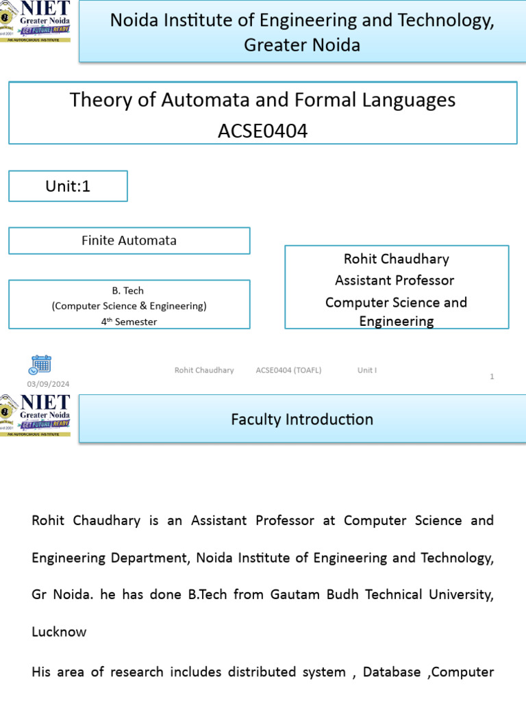 Unit1 TAFL | PDF | Formal Methods | Computing