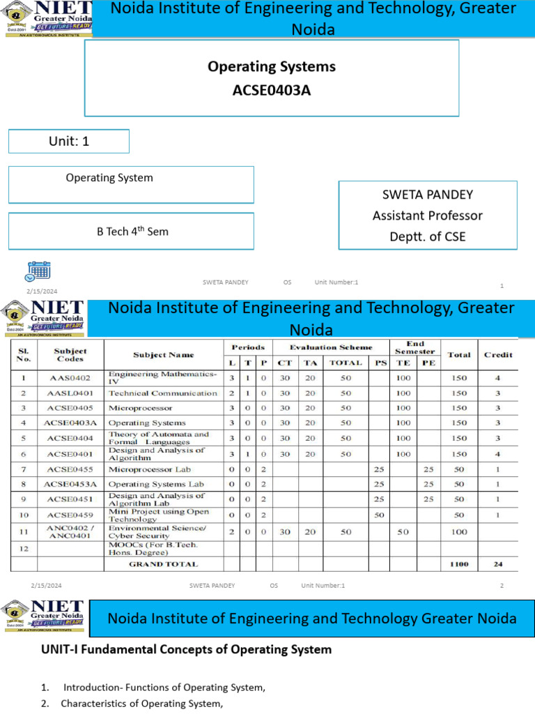 Unit1 OS ppt | PDF | Computer Data Storage | Operating System