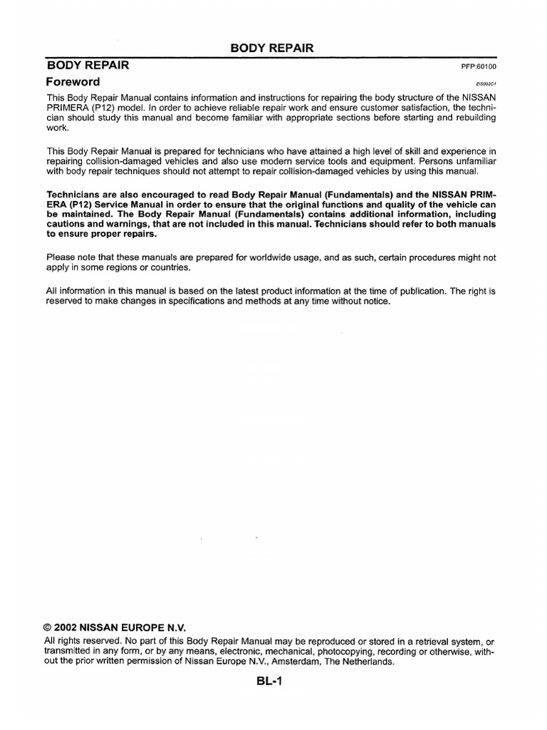 Word Nissan Primera p12 | PDF