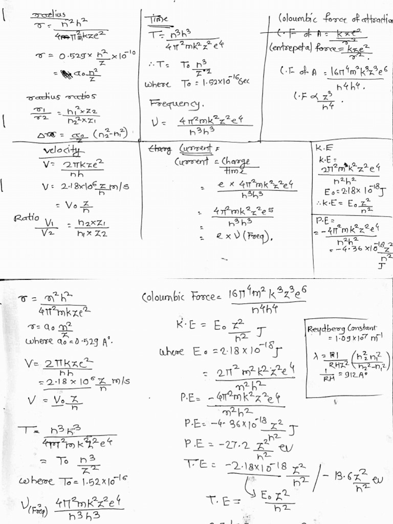 Atomic Structure 2.0 Handwritten Notes For Revision | PDF
