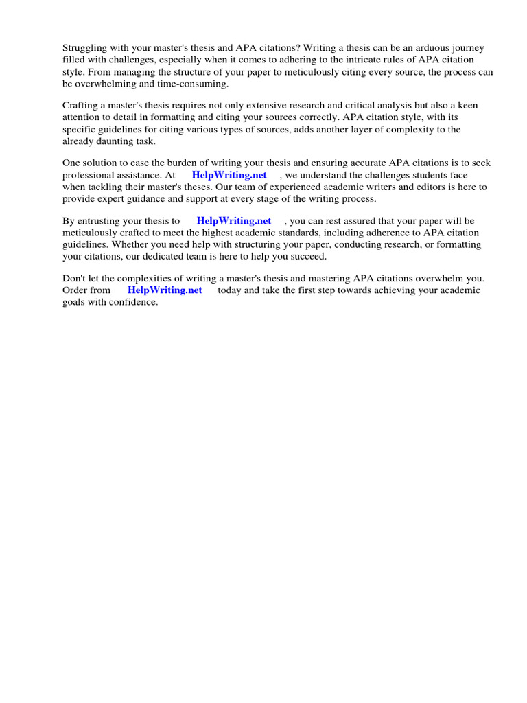 Apa Citation Masters Thesis | PDF | Apa Style | Citation