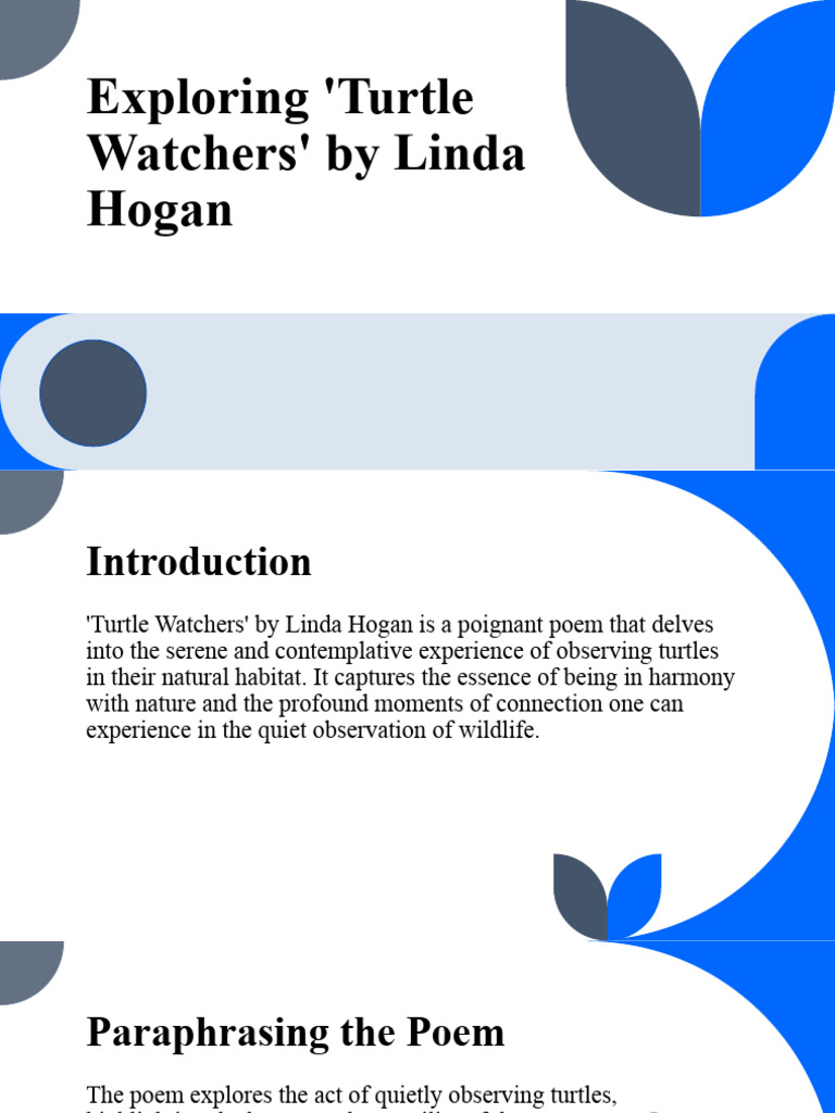 Exploring 'Turtle Watchers' by Linda Hogan | PDF