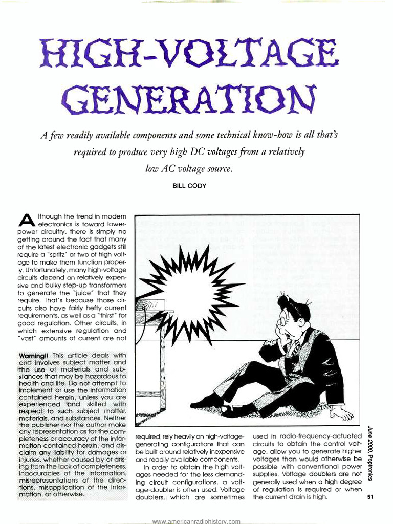 High Voltage Generation | PDF | Rectifier | Electrical Engineering