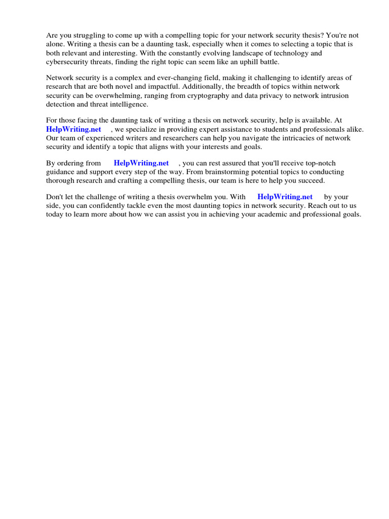Network Security Thesis Topics | PDF | Security | Computer Security
