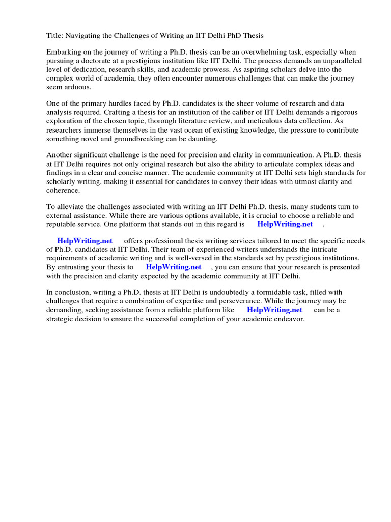 Iit Delhi Phd Thesis | PDF | Cost Of Living | Thesis