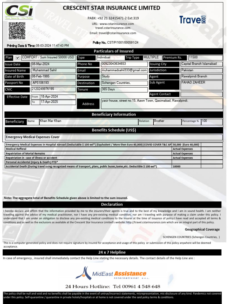 Muhammad Sahil | Download Free PDF | Insurance | Deductible