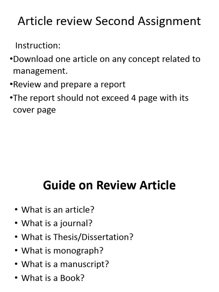 BRM Second Assignment and Guide On Article Review | PDF | Scientific Method | Citation