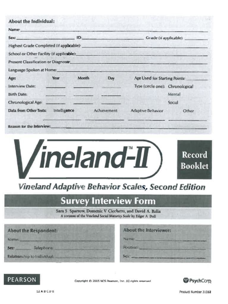 Vineland Protocol | PDF