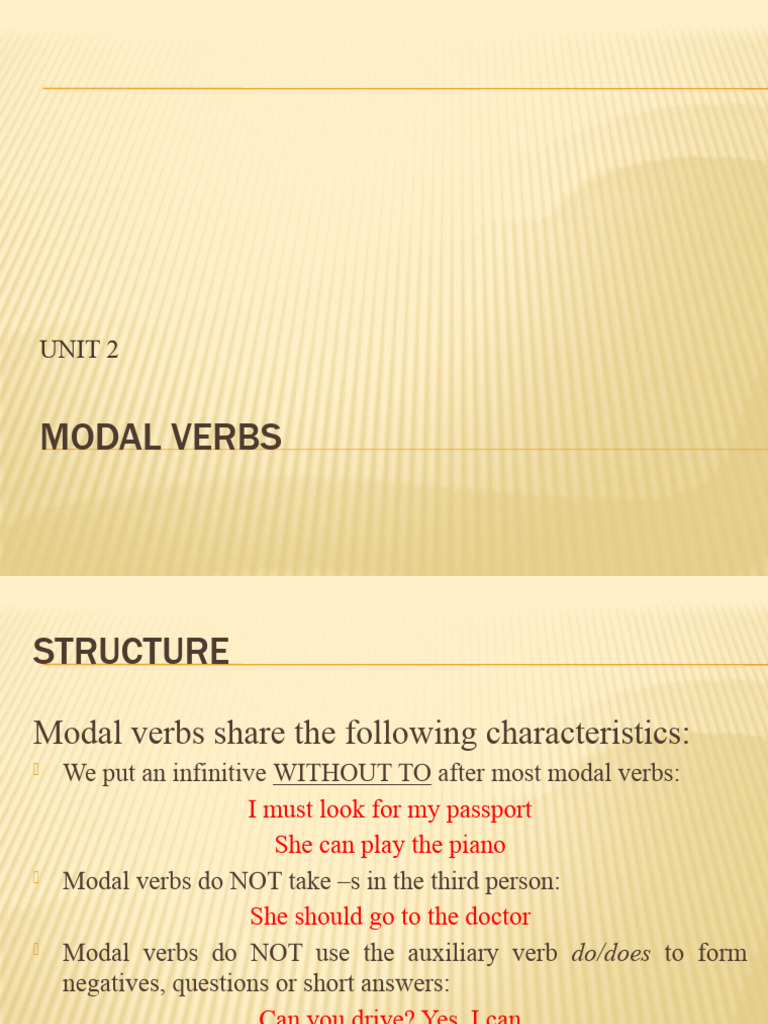 Modal Verbs 2 | PDF | Language Mechanics | Semantic Units