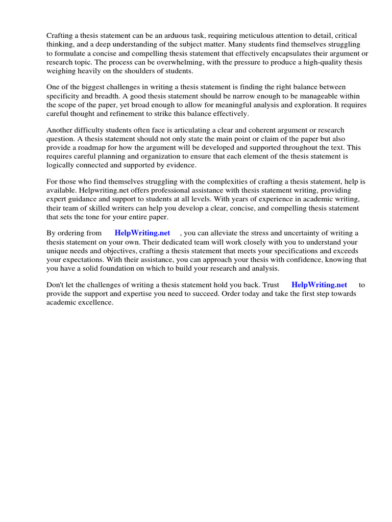 How To Start Thesis Statement Examples | PDF | Essays | Thesis