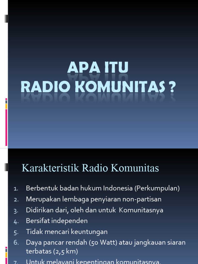 Apa Itu Radio Komunitas | PDF | Politik | Ilmu Sosial
