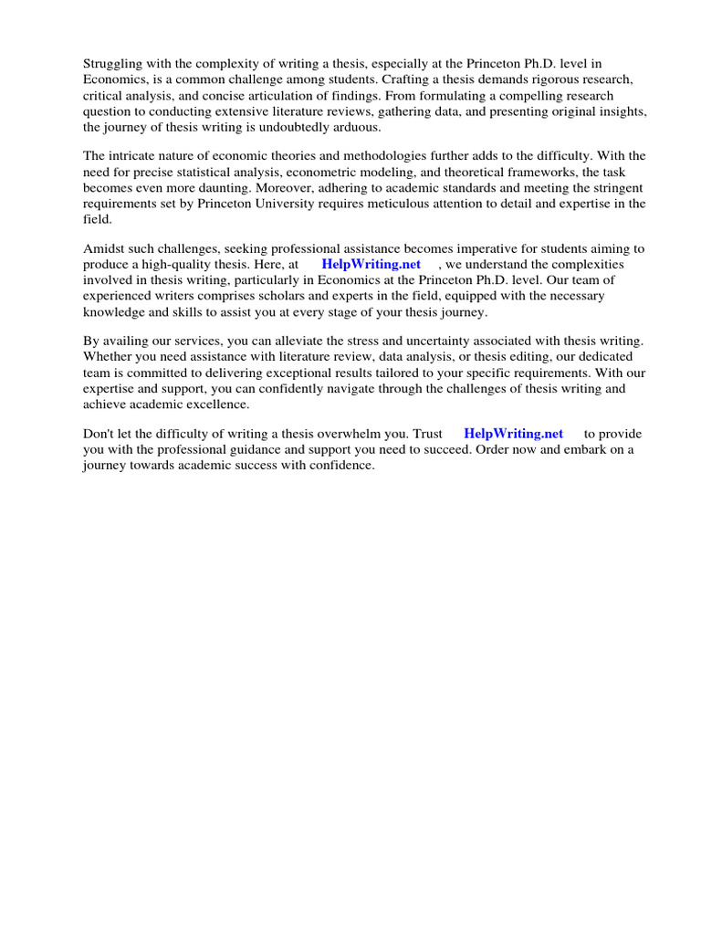 Princeton PHD Thesis Economics | PDF