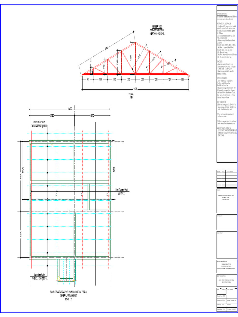 JWM Roof Structure Eng(Type a and Type B) | PDF | Structural ...