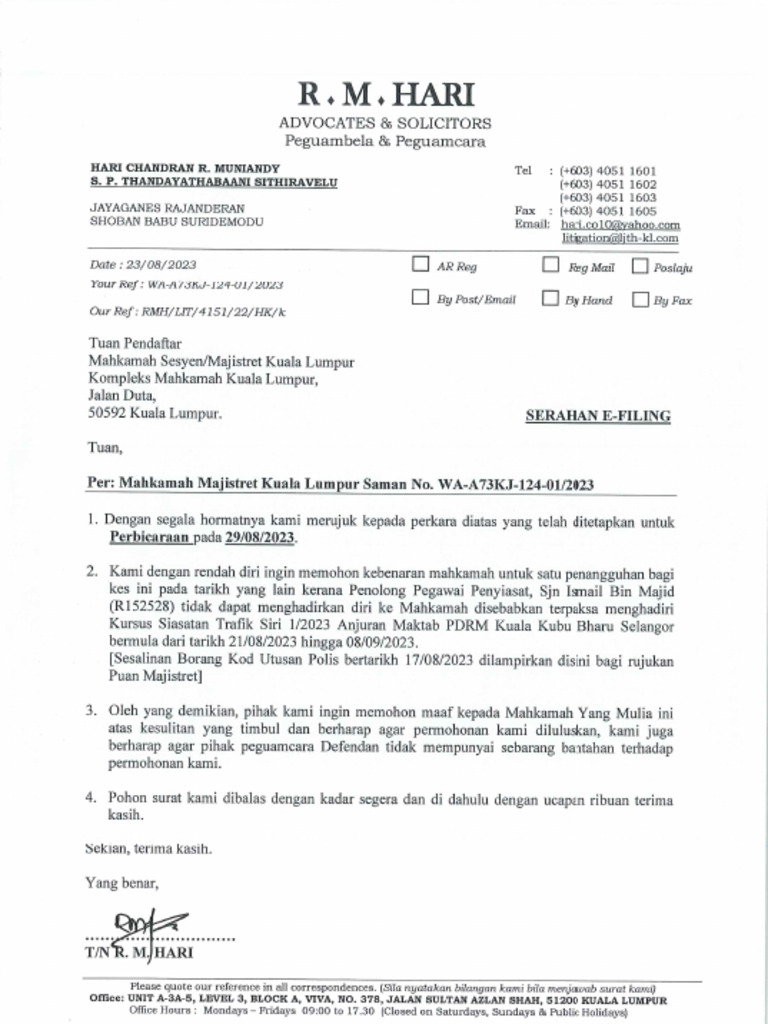 4151-Adjournment Letter | PDF