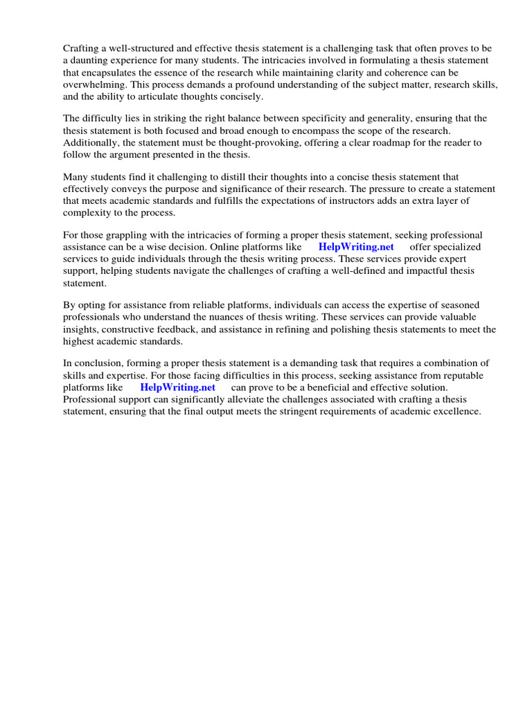 How To Form A Proper Thesis Statement | PDF | Essays