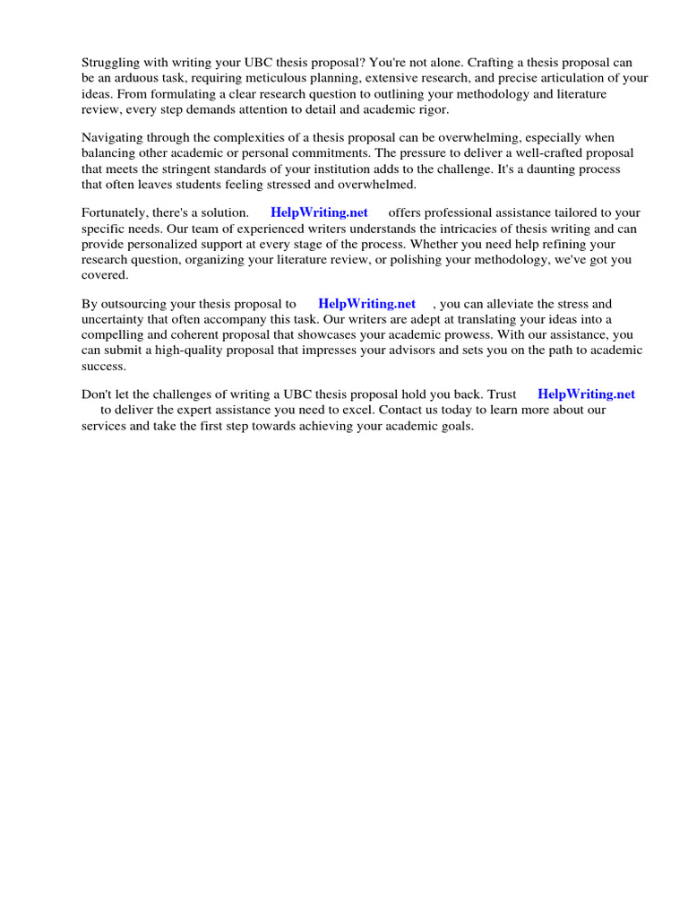 Ubc Thesis Proposal | PDF | Thesis | Doctor Of Philosophy