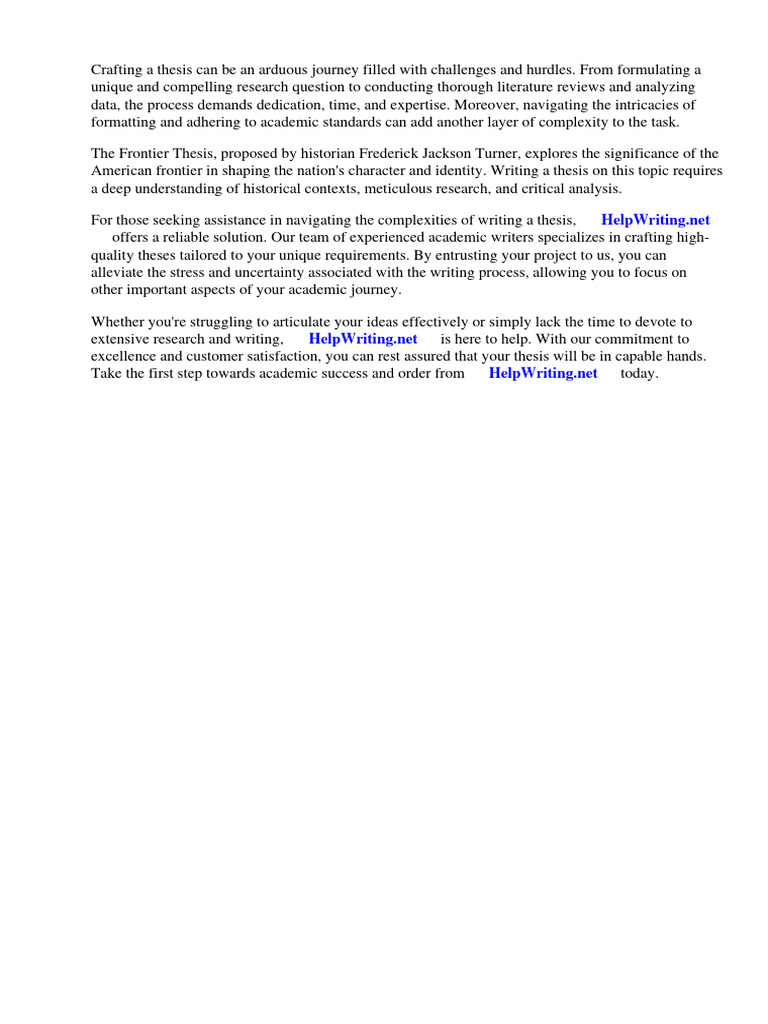 Frontier Thesis Text | PDF