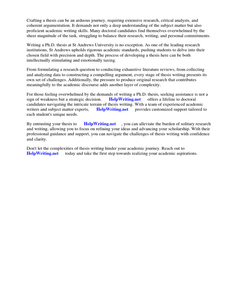 ST Andrews PHD Thesis | PDF | Thesis | Postgraduate Education