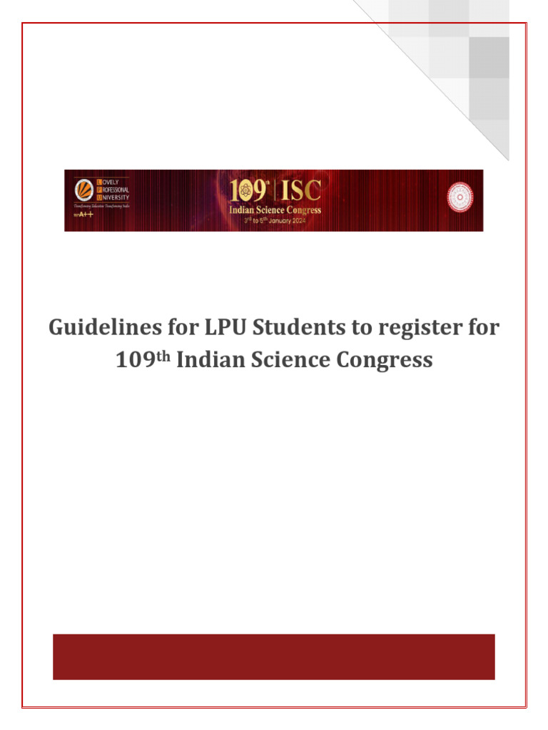 LPU Students: ISC Registration Guide | PDF | Career & Growth