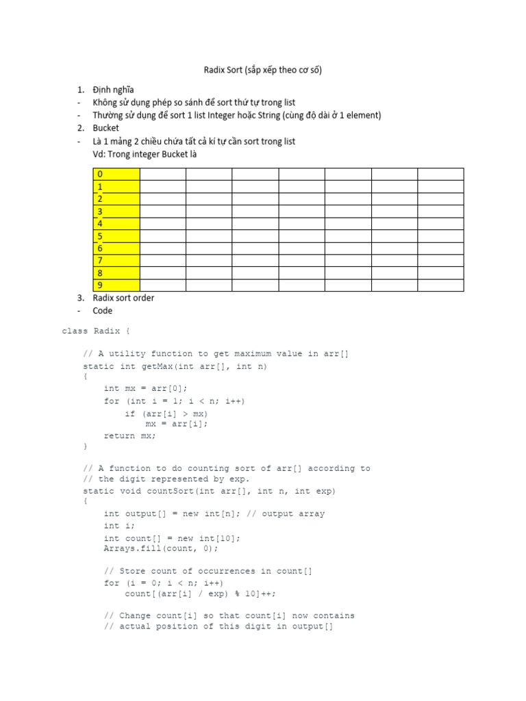 Radix Sort | PDF Radix Sort | PDF