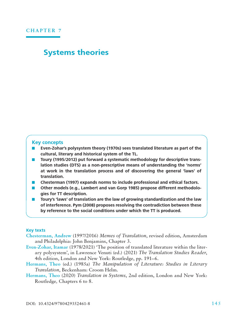 Polysystem Theory in Translation | PDF | Translations | English Language