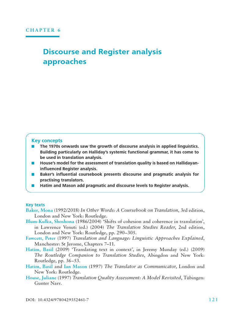 Discourse and Register Analysis in Translation | PDF | Translations ...