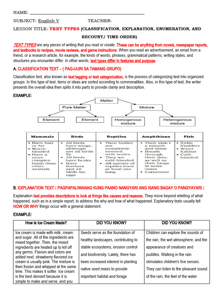 TEXT TYPES 3RD GRADING Grade 5 | PDF | Language Arts & Discipline