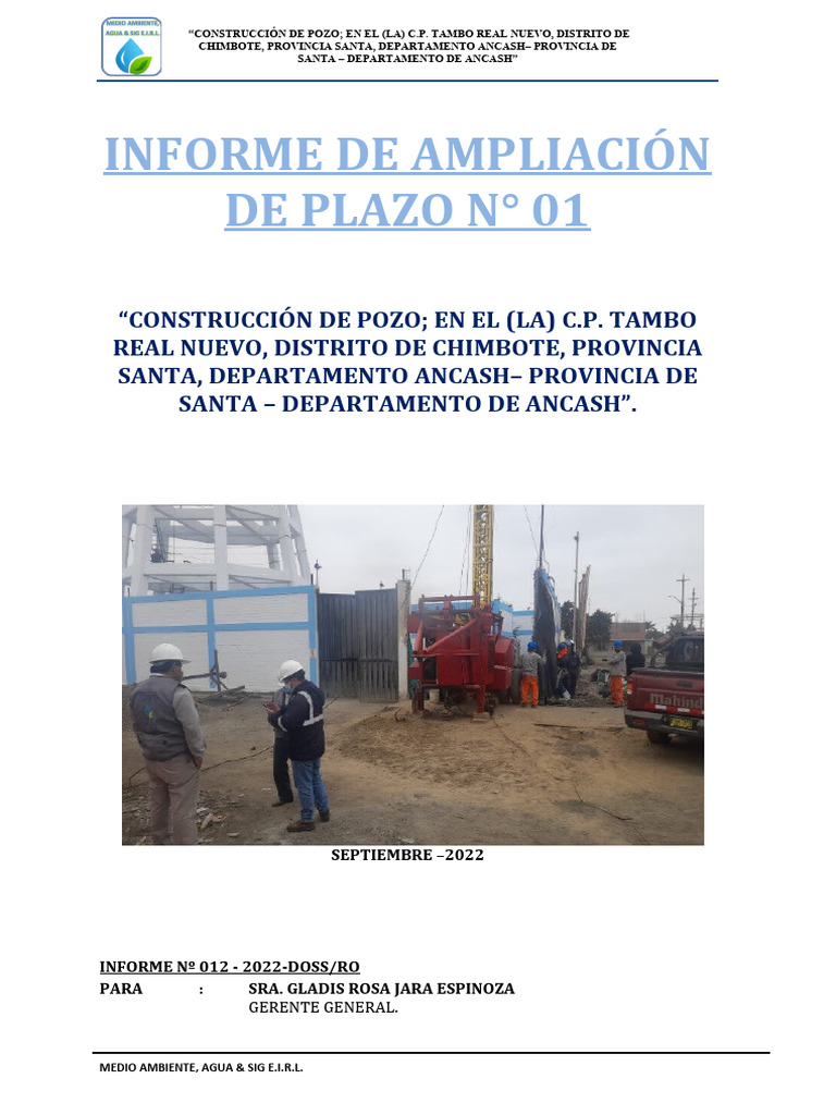 Informe de Ampliación de Plazo N°01 - Tambo Real | PDF
