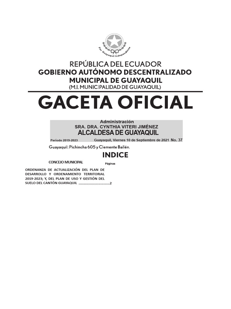 Gaceta 37 | PDF | Planificación urbana | Planificación