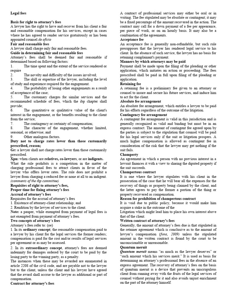 Legal Ethics Module 6 | PDF | Attorney's Fee | Lawyer