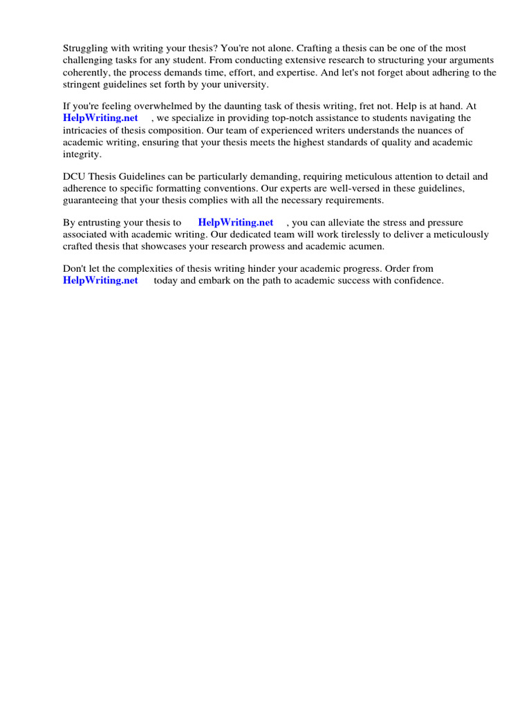Dcu Thesis Guidelines | PDF | Thesis | Written Communication