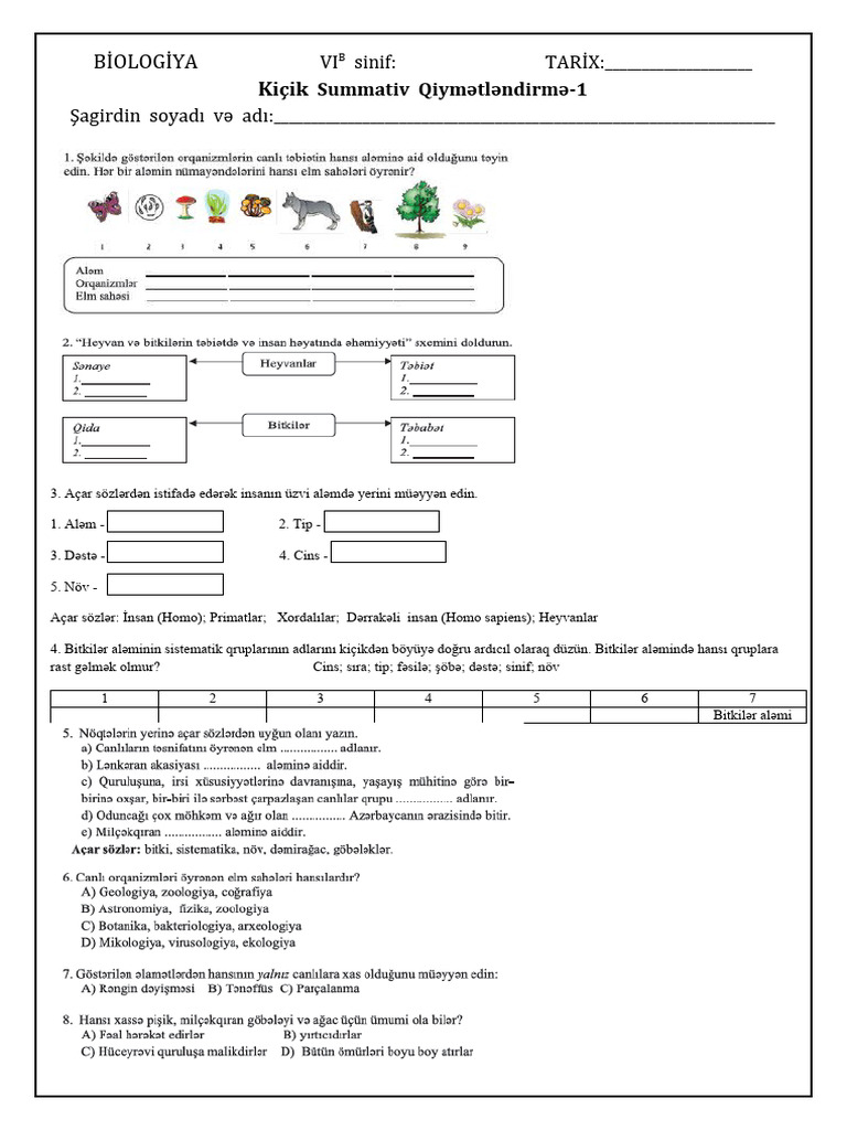 6cı-sinif-Biologiya-KSQ1- (1) | PDF