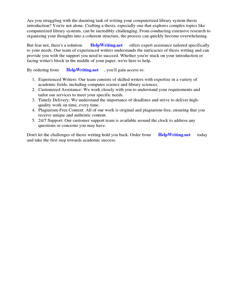 Computerized Library System Thesis Introduction | PDF Computerized Library System Thesis Introduction | PDF