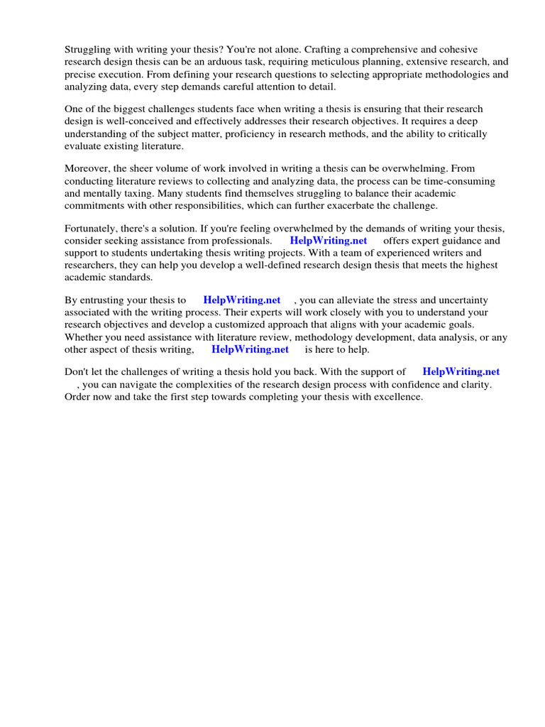 Research Design Thesis Example | PDF | Methodology | Thesis